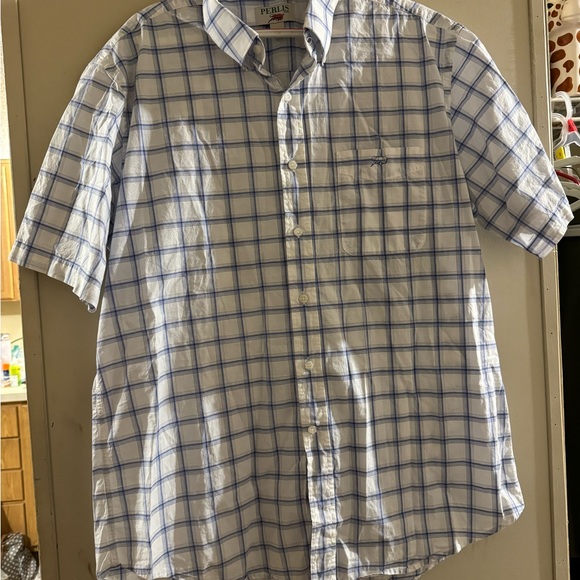 perlis 1939 | Shirts | Perlis Crawfish Plaid Short Sleeve Oxford Button ...